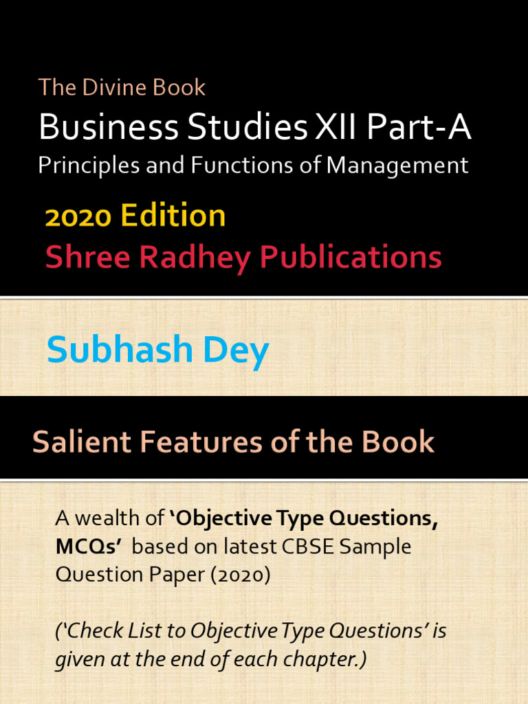Principles of Management: Class 12 Guide | PDF | Multiple Choice ...