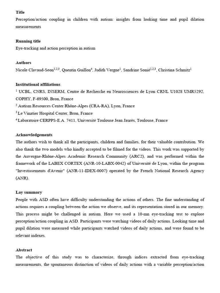 Perception_action coupling in children with autism- insights from ...