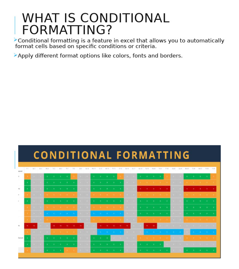 Excel Conditional Formatting Guide | PDF