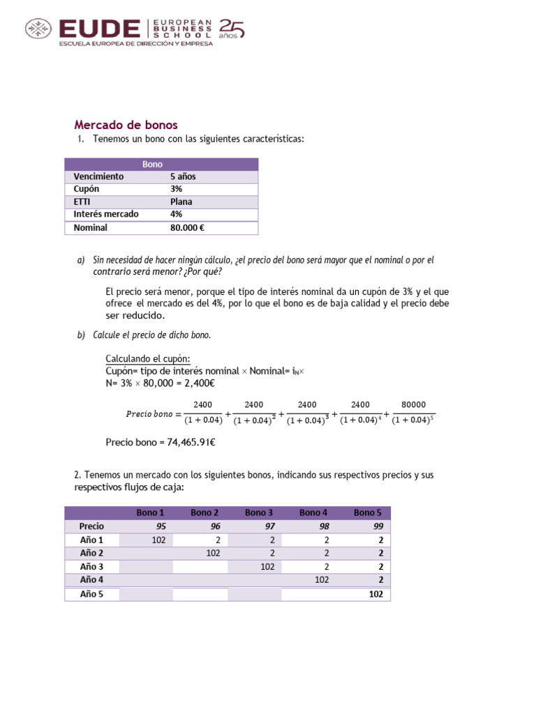 CASO PRÁCTICO Los Tipos de Interés y El Valor Temporal Del Dinero | PDF