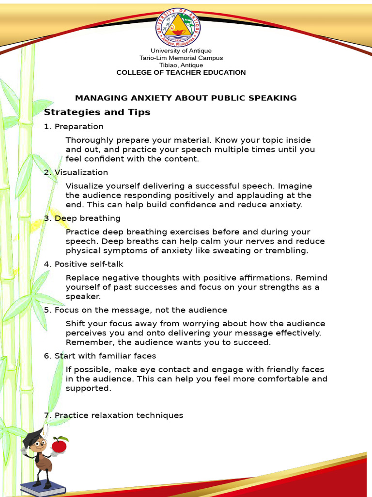 GEE5 LESSON 5 Managing Anxiety About Public Speaking | PDF