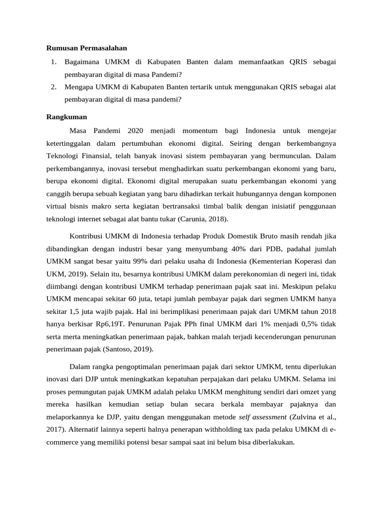 Rumusan Permasalahan 2 | PDF
