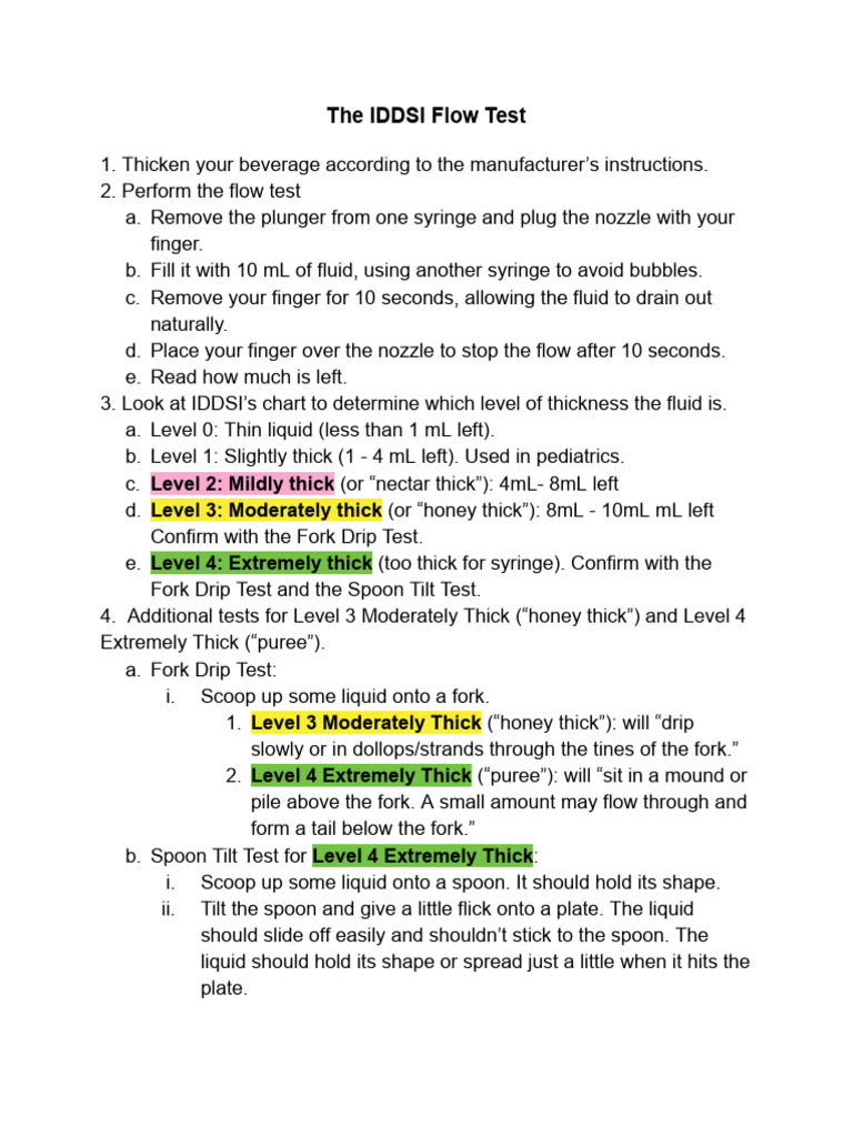 The IDDSI Flow Test | PDF
