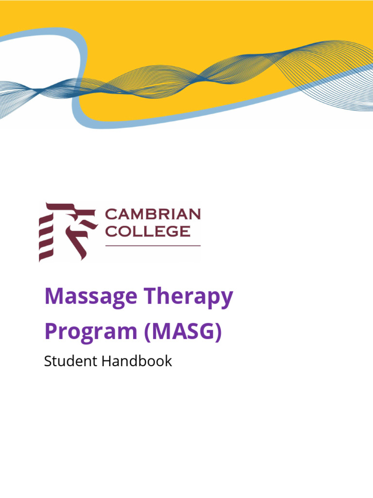 Cambrian College Massage Therapy Handbook | PDF | Massage | Physical ...