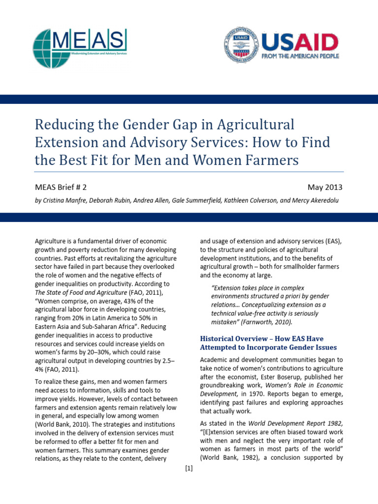 Gender and Extension | PDF