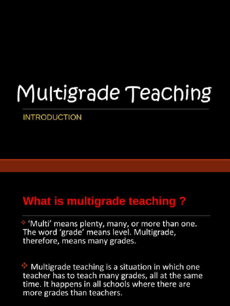 What Is Multigrade Teaching | PDF