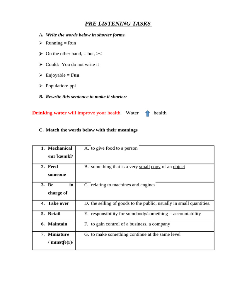 Matching Listening | PDF