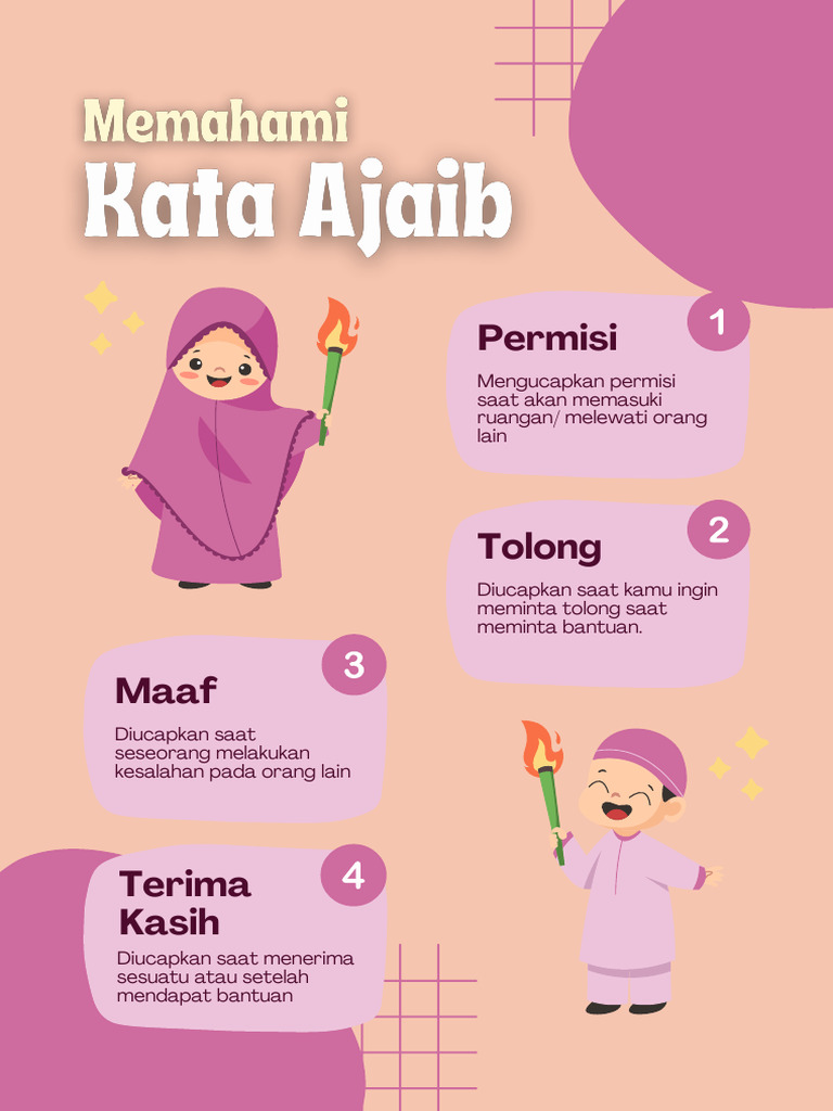Ungu Ilustrasi Memahami Kata Ajaib Poster Sekolah | PDF
