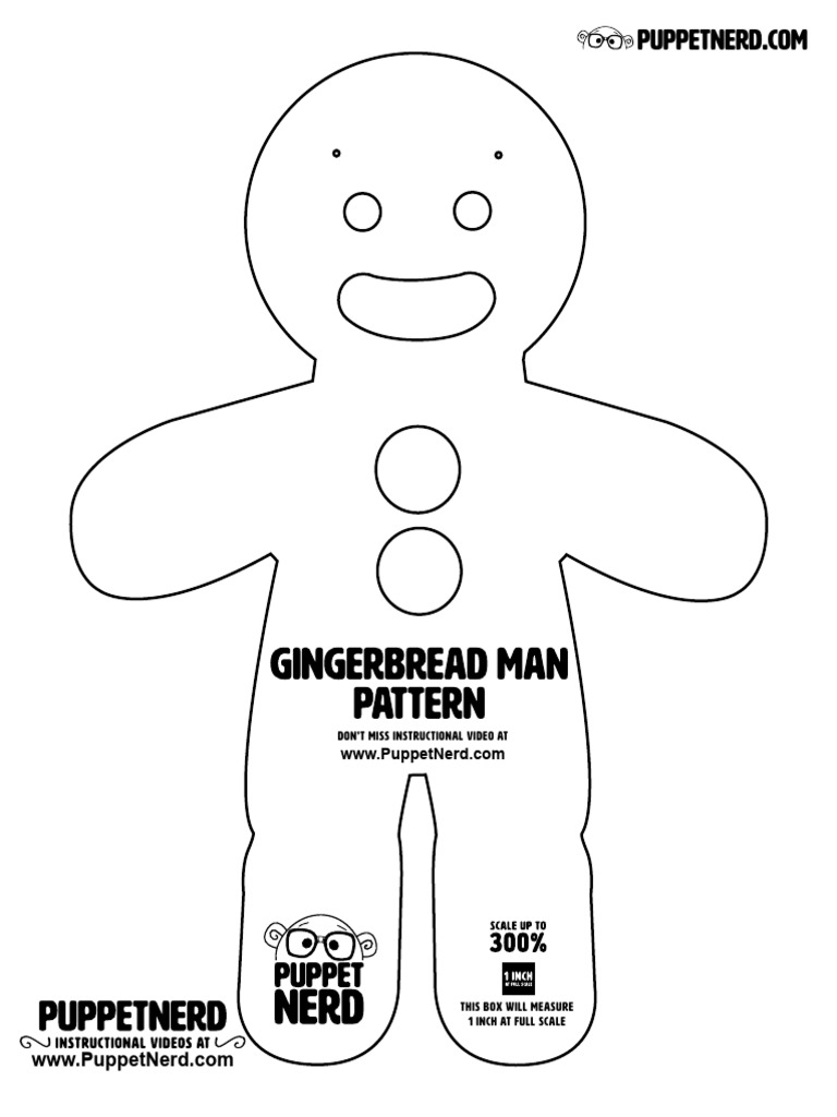 Gingerbread Man Puppet Pattern Puppet Nerd Patterns | PDF