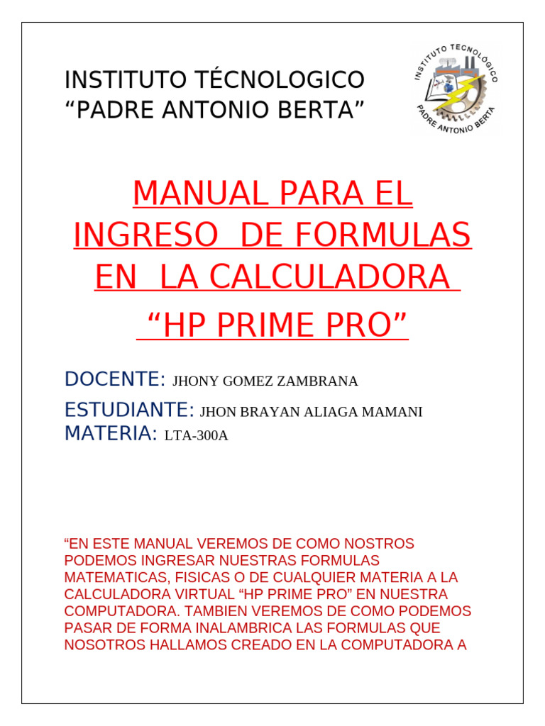 Manual HP Prime | PDF