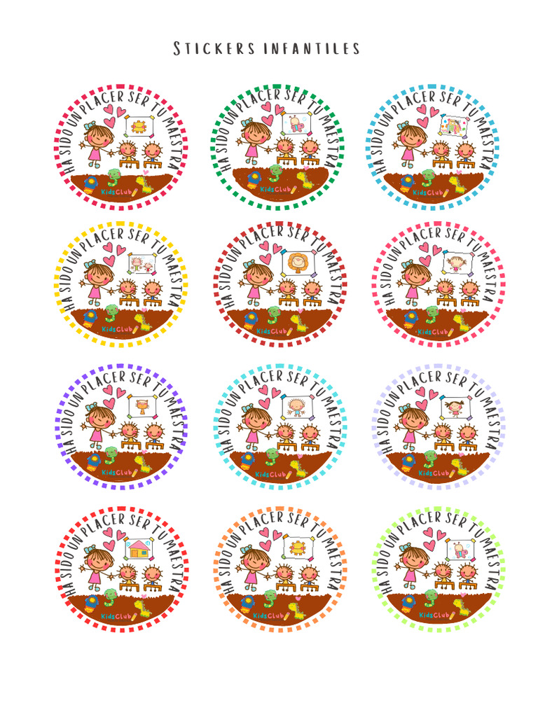 Stickers y Etiquetas Fin de Curso | PDF