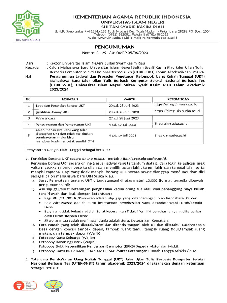 Bagus Word PENGUMUMAN-UTBK-SNBT | PDF