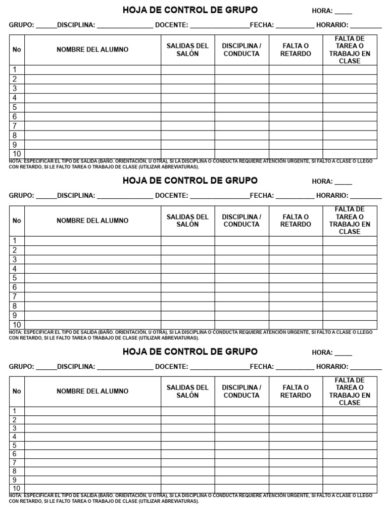 Formato Control 1 | PDF