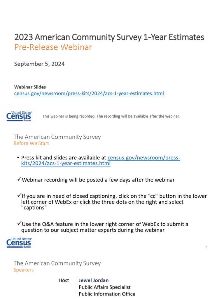 Presentation Acs 1 Year Webinar | PDF