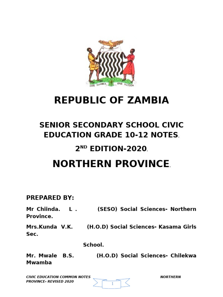 Civic Education Common Notes-2020. | PDF