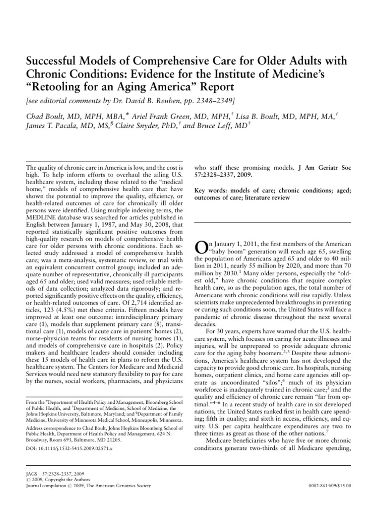 Geriatric Care Models | PDF | Health Care | Patient