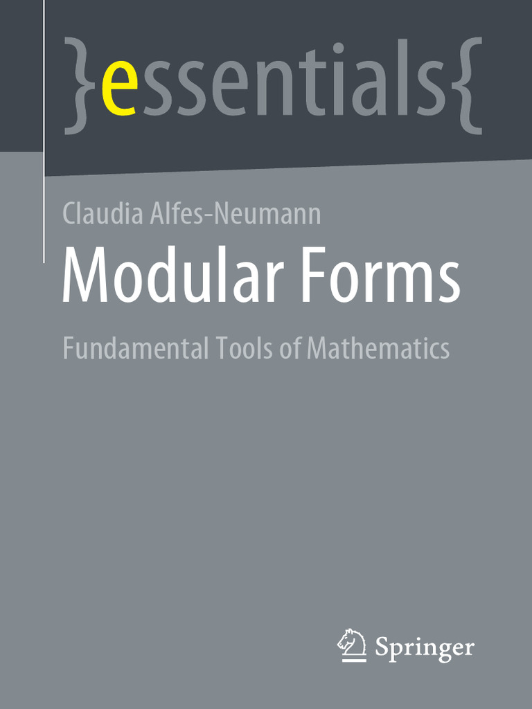 Modular Forms Fundamental Tools of Mathematics - 2021 - Springer | PDF