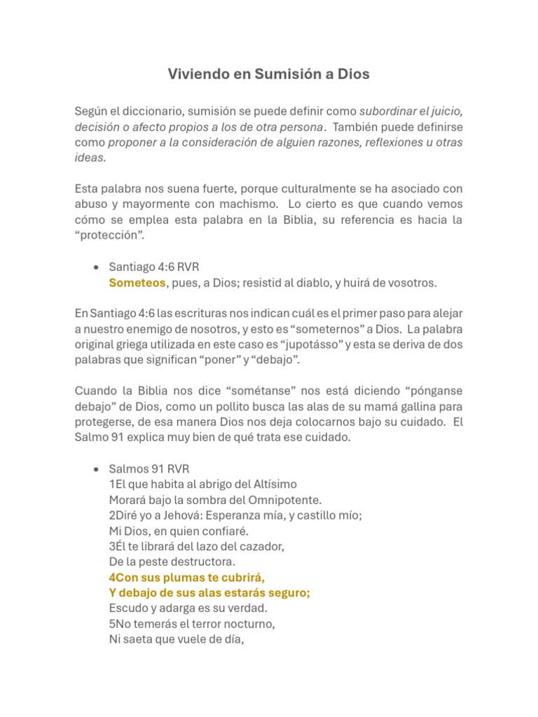 Sumisión a Dios: Protección y Amor | PDF | Cristo (título) | Religión y ...