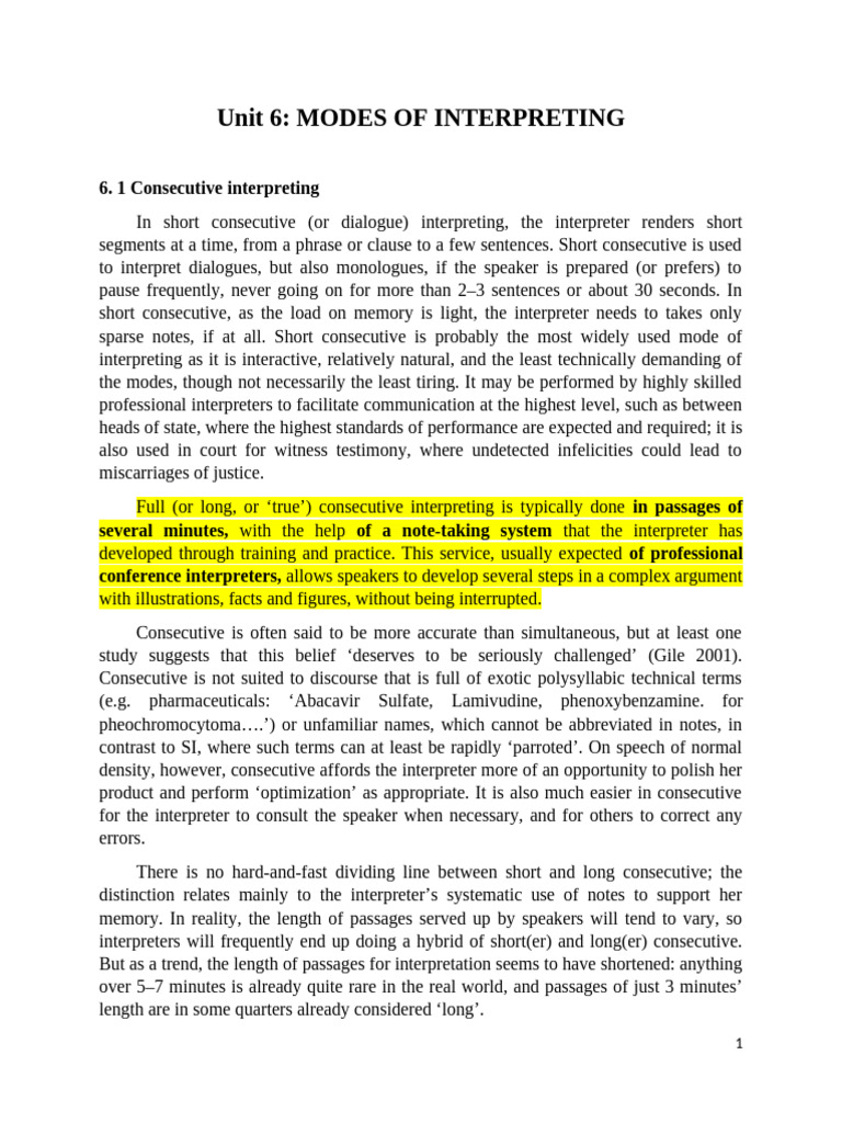 Unit 6 - Modes of interpreting ( đã highlight) | PDF