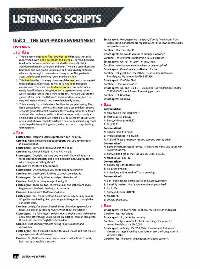 Mindset For Ielts Foundation Level 2 Tapescripts | PDF