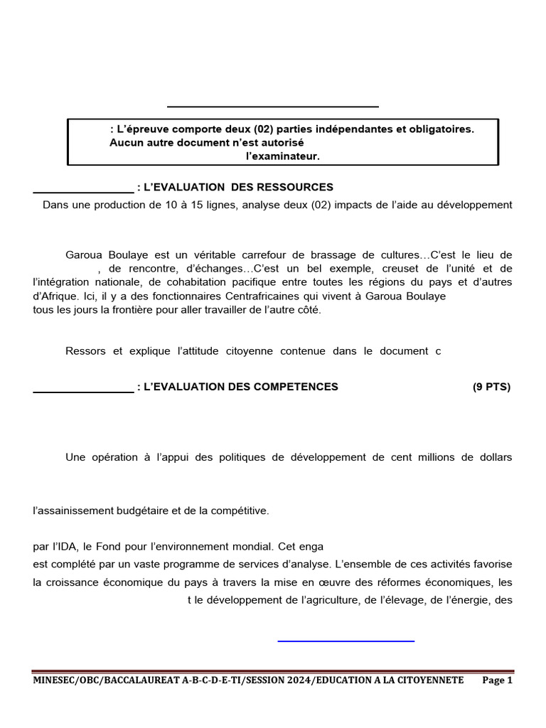 Bac Ecm Zero 2024 | PDF