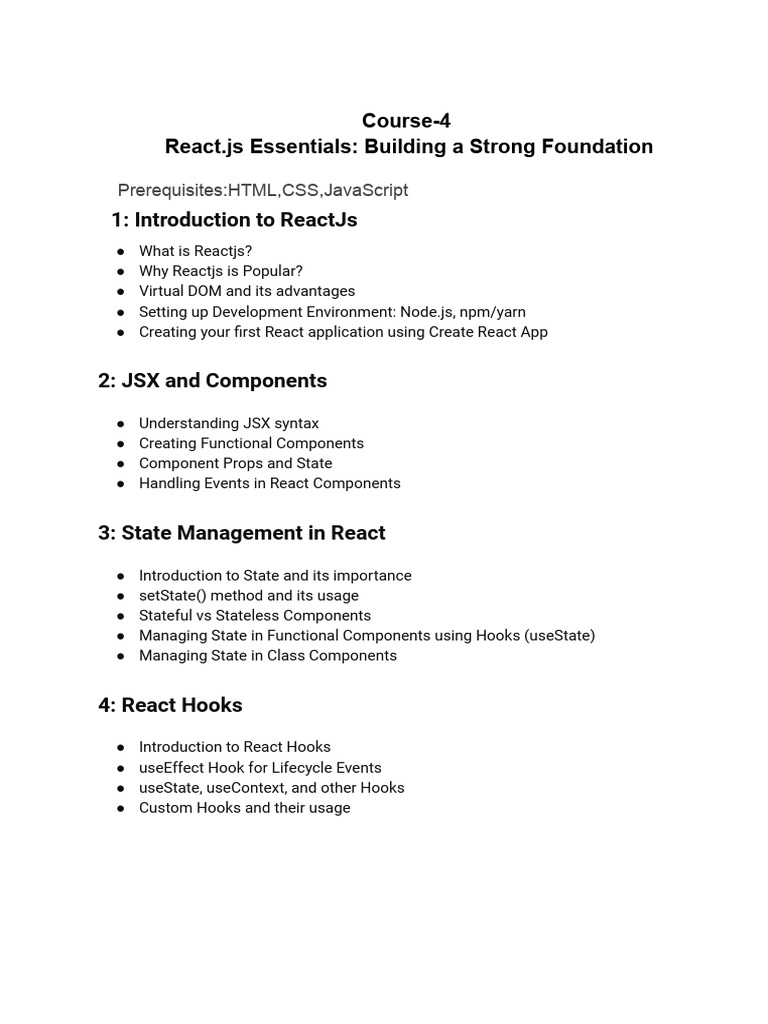 React.js Essentials Course Overview | PDF