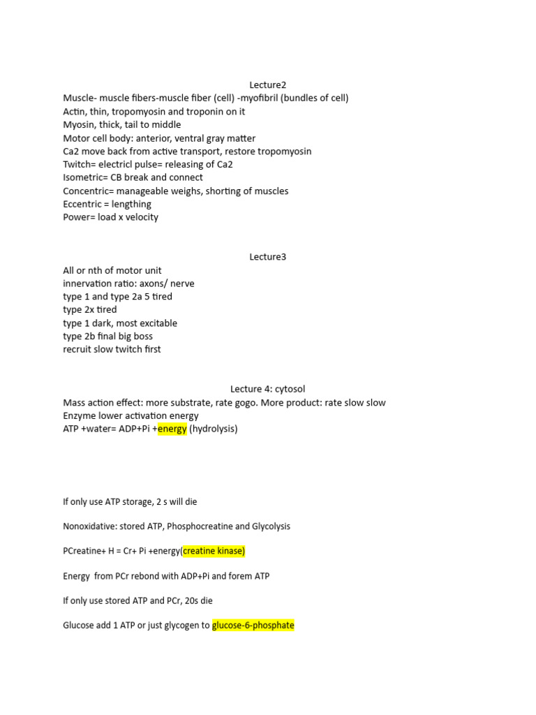 Physio Midterm Note | PDF