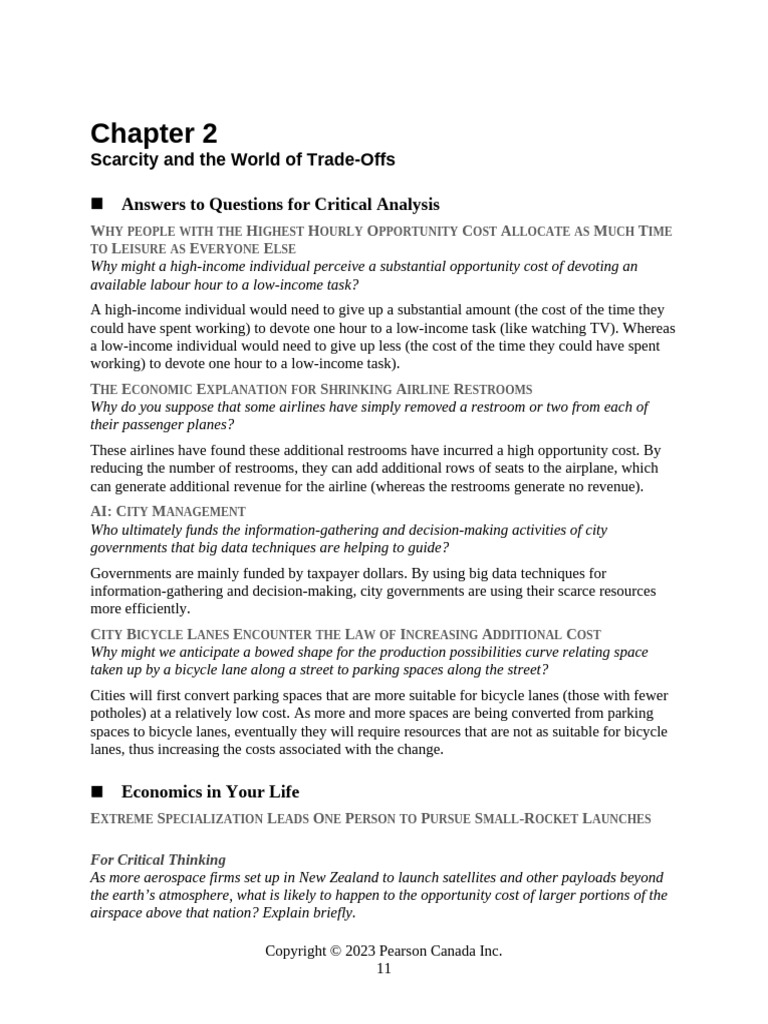 ECON1110 - Chapter 2 Solutions | PDF