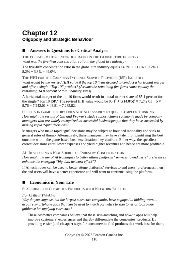 ECON1110 - Chapter 12 Solutions | PDF