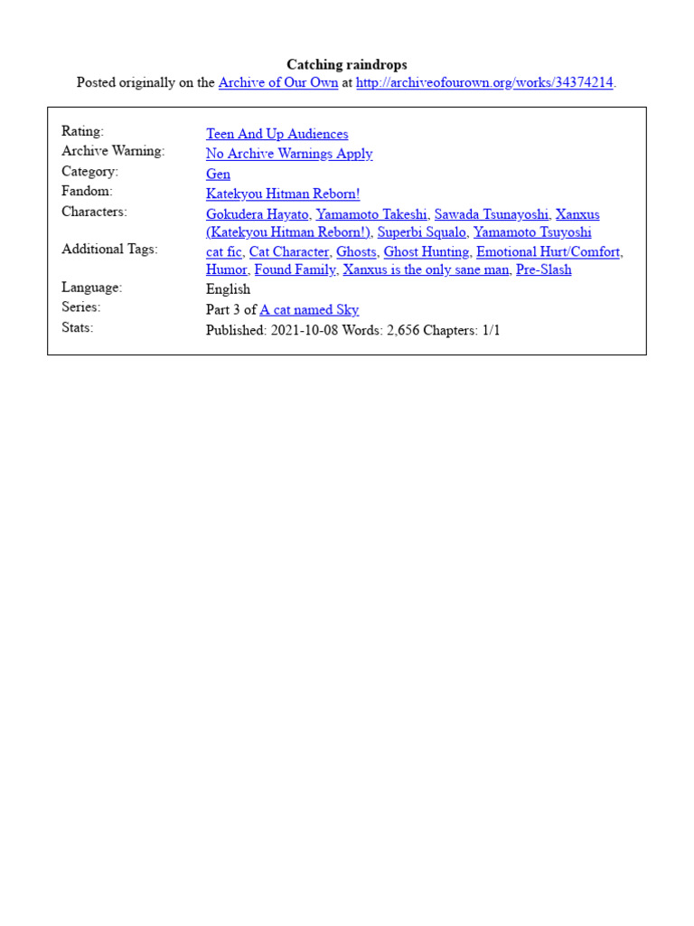 Catching Raindrops | PDF