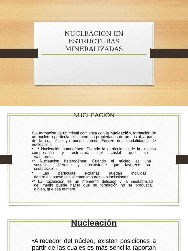 Nucleacion en Estructuras Mineralizadas | PDF
