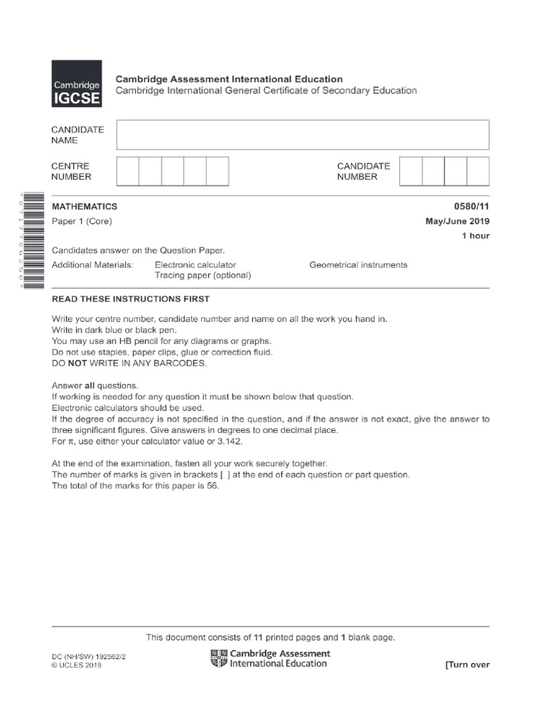 Maths Checkpoint Paper Practice Lower Secondary | PDF