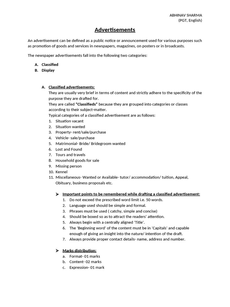 Advertisements | PDF