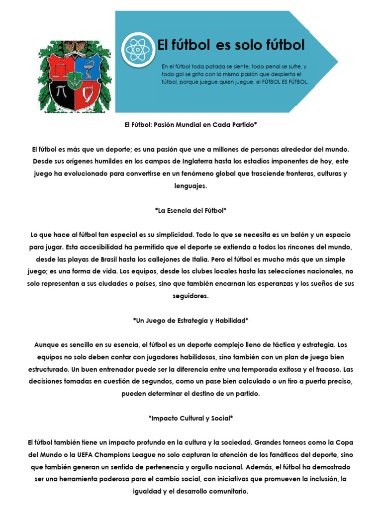El Futbol Es Solo Futbol | PDF