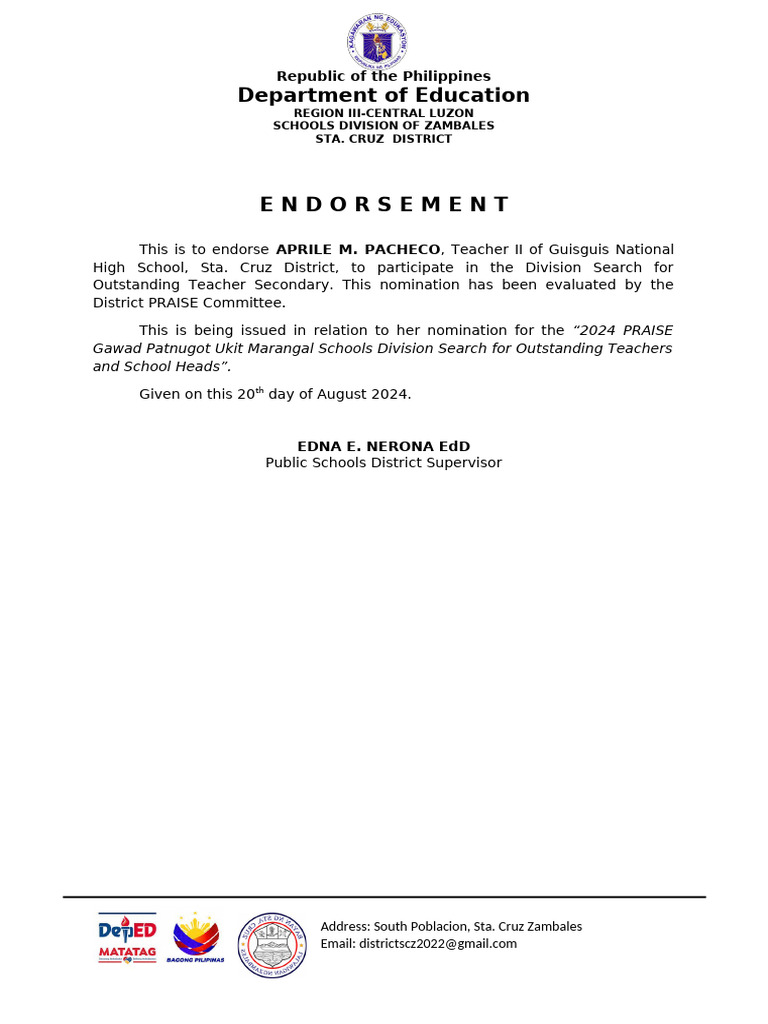 PRAISE ENDORSEMENT | PDF