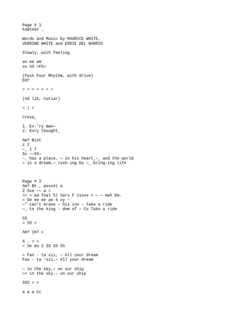 Fantasy - Earth, Wind & Fire | PDF