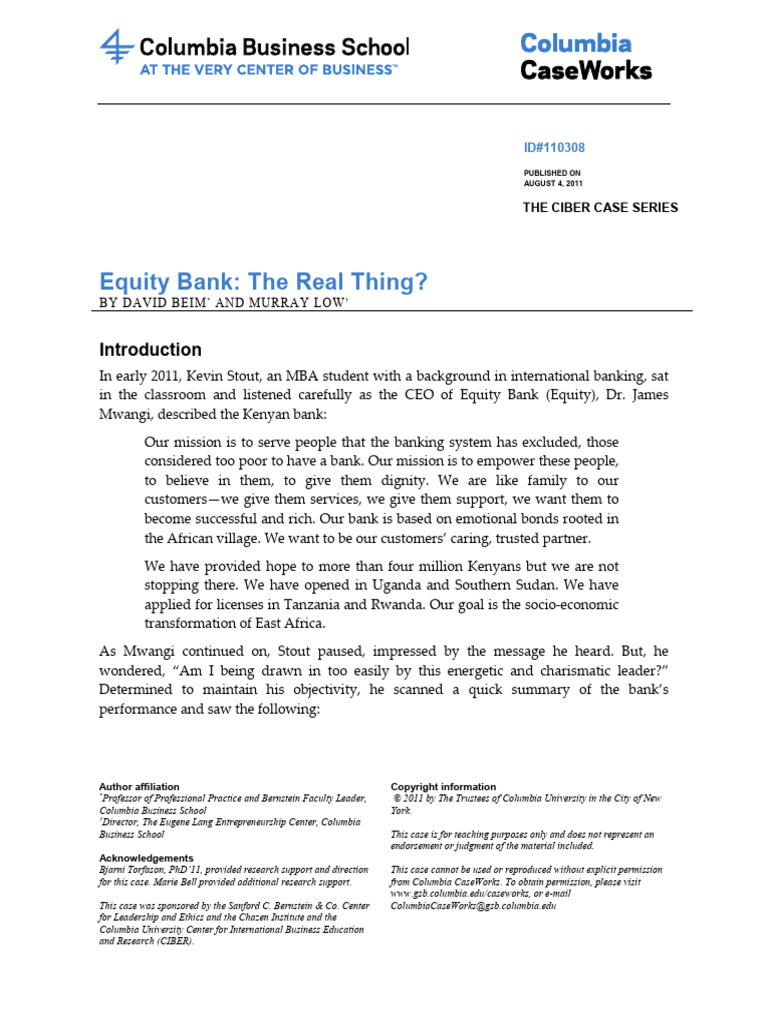 EquityBank Case | PDF