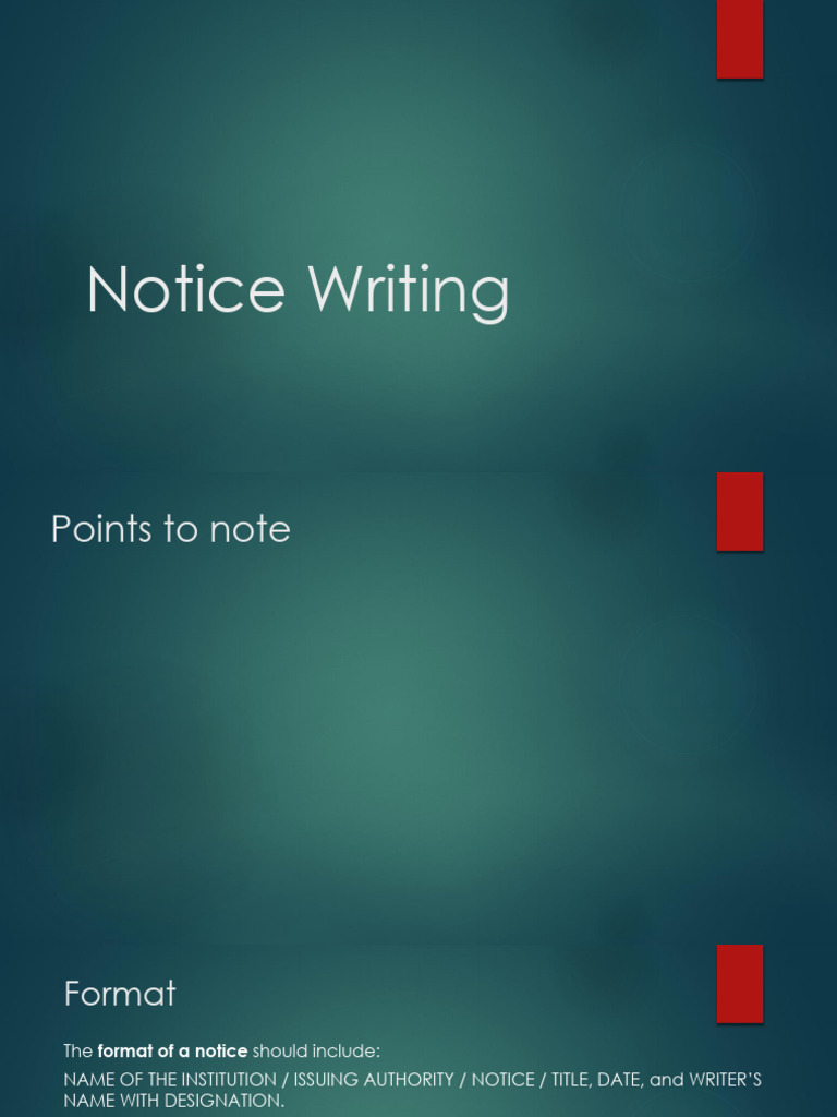 CH 7 A - Notice Writing | PDF