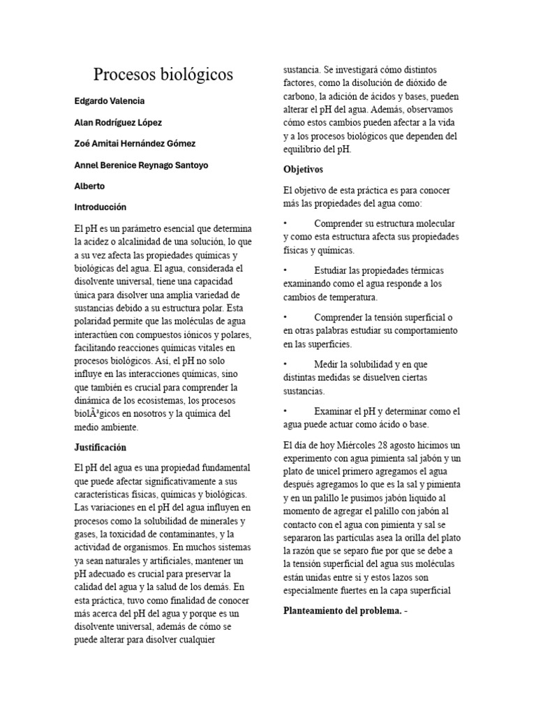 Procesos Biológicos | PDF