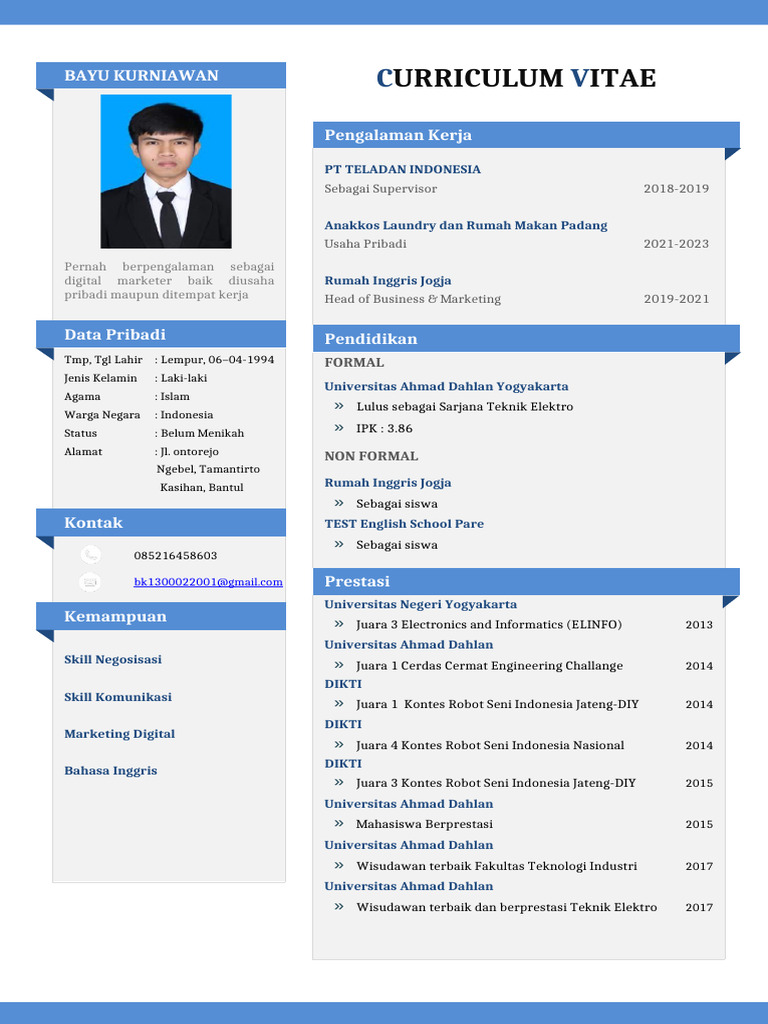 Cv-Bayu Kurniawan Baru | PDF