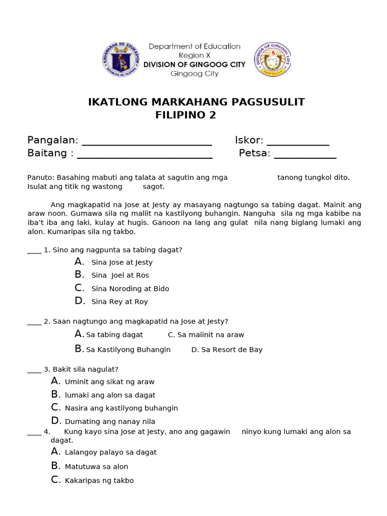 Grade 2 Filipino | PDF