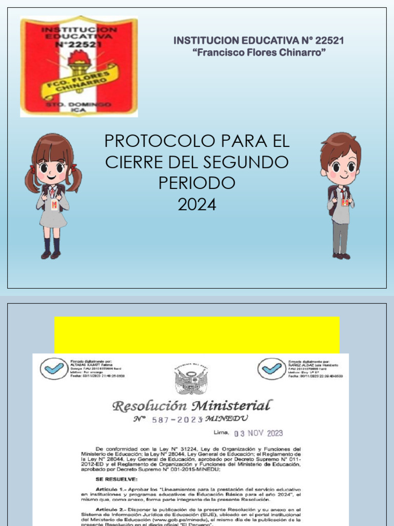 Protocolo para El Cierre Del II Bimestre - Ok | PDF