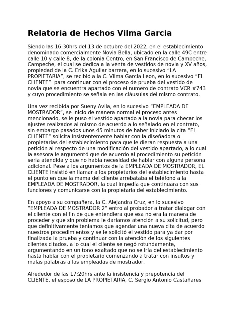 Ejemplo De Relatoria