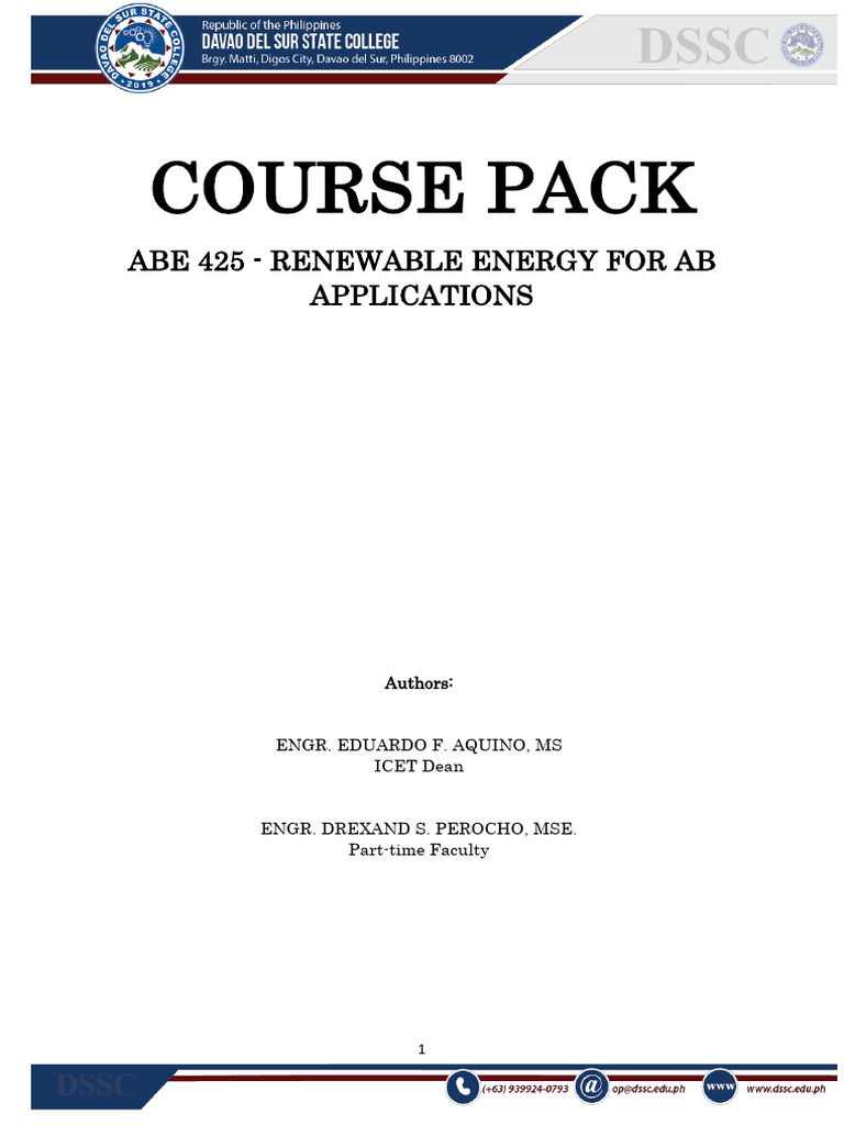 Renewable Energy For ABe Applications Module 1 4 | PDF