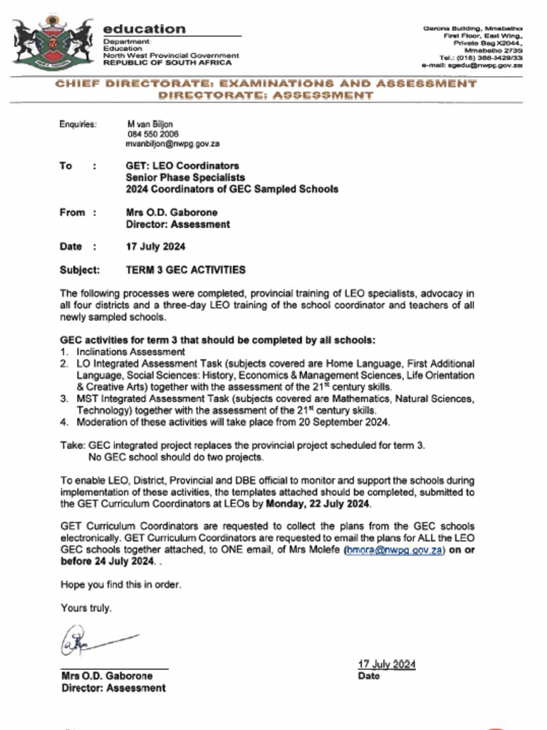 GFET 10 of 2024 GEC Term 3 Activities | PDF