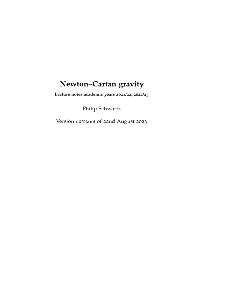 Newton Cartan Gravity | PDF