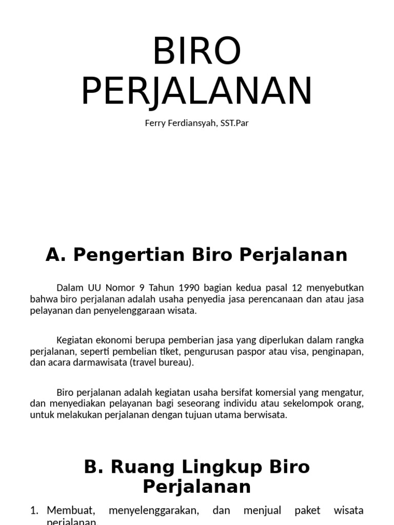 Biro Perjalanan | PDF
