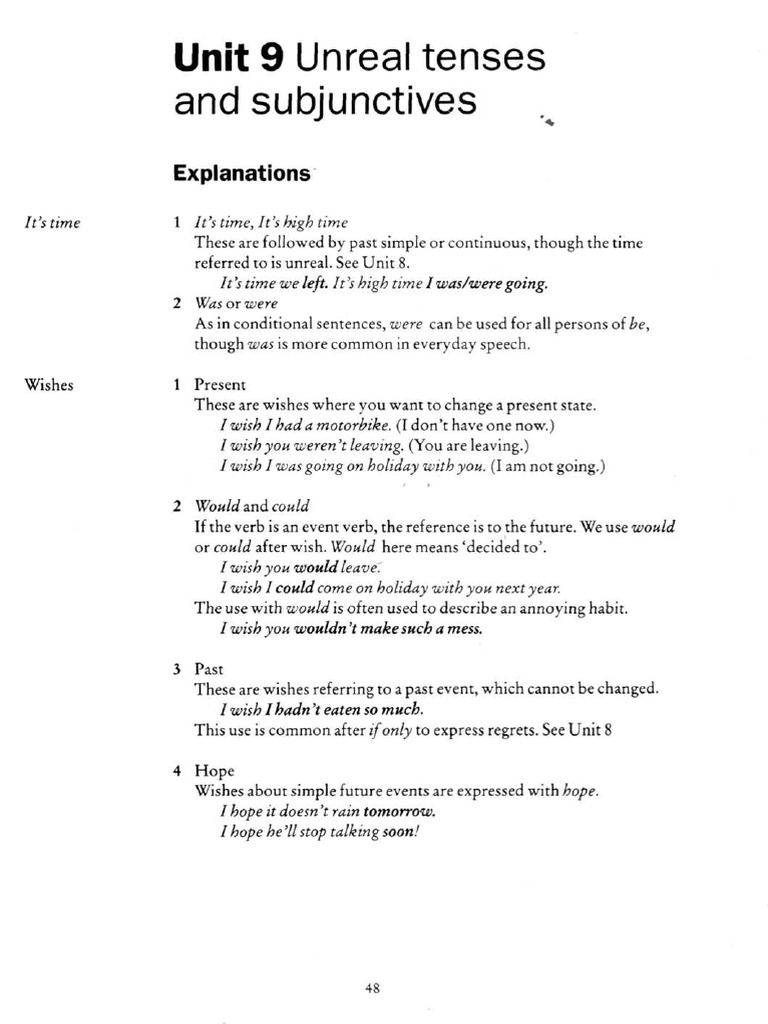 Exercise - Unreal Tenses and Subjunctive | PDF
