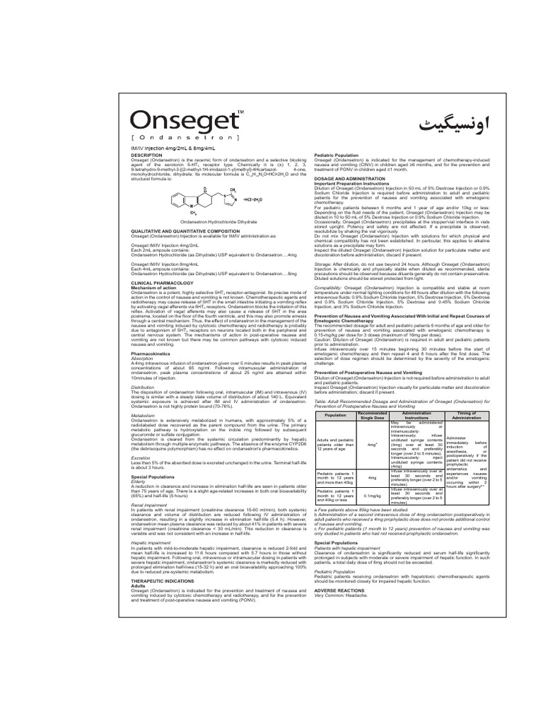 Onseget Injection Leaflet Folded PAK | PDF