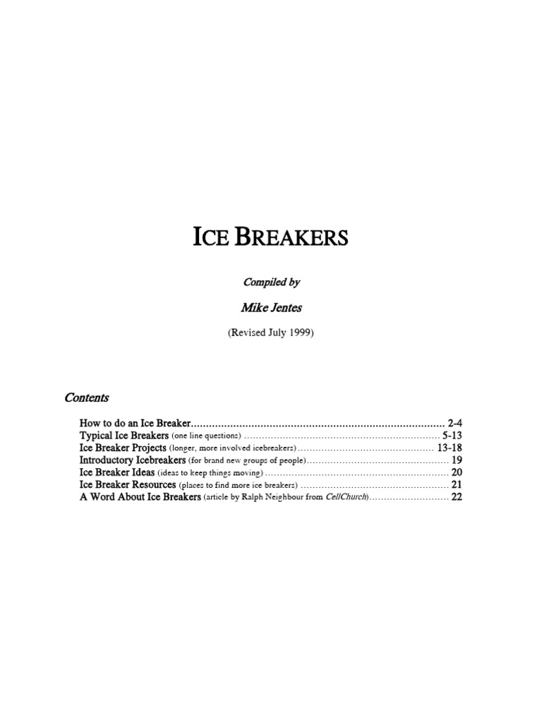 Icebreakers | PDF